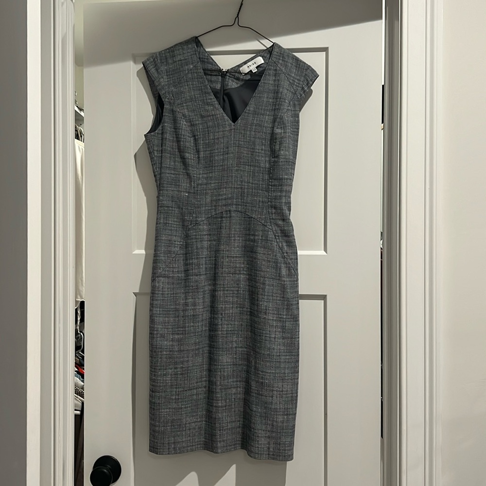 Grey, Tweed, One Piece Dress. - Gem